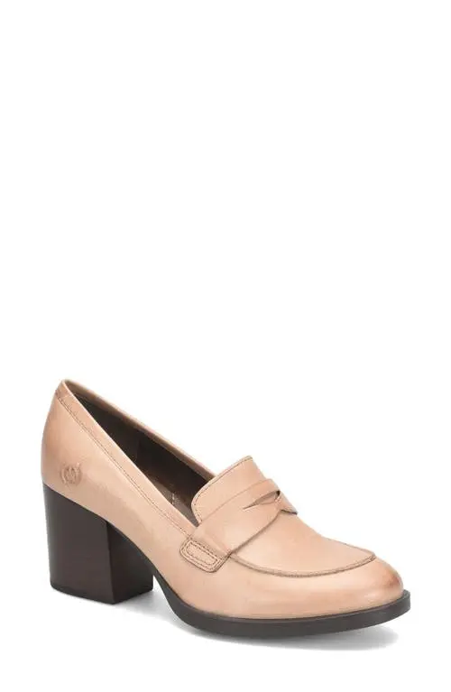 block heel penny loafer